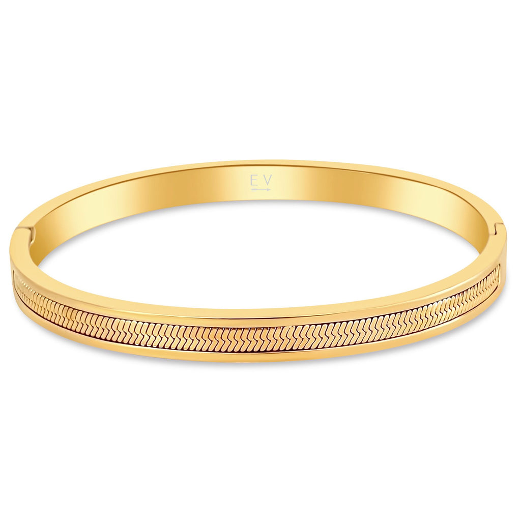 Nic Herringbone Bangle Bracelet - Ellie Vail Jewelry